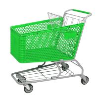 China 165L Half Plastic Supermarket Shopping Trolley For Customised Colours for sale