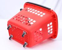China Customized HDPP Plastic Supermarket Basket With Wheels 45L Capacity for sale