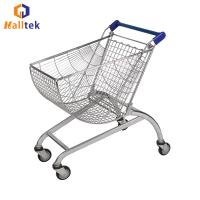 China Fan Shaped Metal Foldable Shopping Trolley Cart With Baby Seat for sale