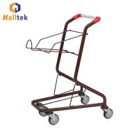 China 2 Baskets Supermarket Shopping Trolley For Grocery 100KG Loading for sale