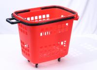 China Large Capacity Plastic Supermarket Basket With 4 Wheels 15L -  45L for sale