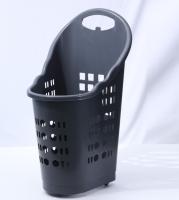 China Big Gray Size Supermarket Trolley Basket Hand Pull Plastic Grocery Basket for sale