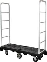China 500kg Loading U Boat Platform Cart With Diamond Tread Deck, 6 Wheels Detachable Container for sale