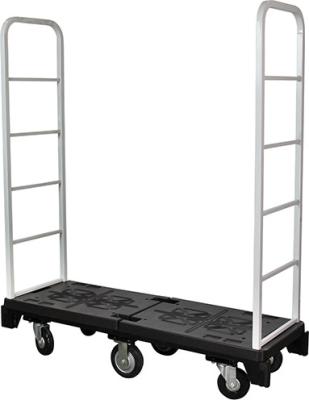 China 500kg Loading U Boat Platform Cart With Diamond Tread Deck, 6 Wheels Detachable Container for sale