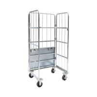 China Fold Up Supermarket Mesh Roll Container Trolley 500KGS Customized Color for sale