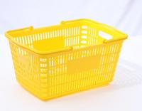 China Colourful Plastic Supermarket Shopping Basket Double Handles for sale