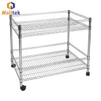 China Customized Chrome Plated 2 Layers Stainless Steel Wire Shelf Adjustable For Storage for sale