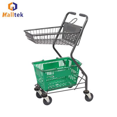 China New Type Steel Supermarket Shopping Trolley For Grocery 100KG Loading for sale