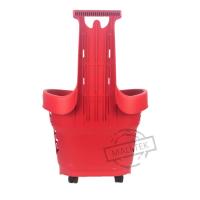 China Large Volume Red Plastic Supermarket Shopping Basket Long Handles for sale