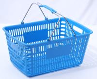China Eco Friendly Steel Handle Supermarket Shopping Hand Basket Customized Color for sale