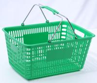 China Eco Friendly Steel Handle Supermarket Shopping Hand Basket Customized Color for sale