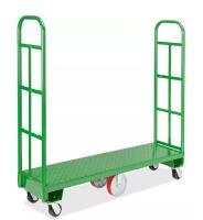 China Heavy Capacity Loading U Boat Platform Cart With Diamond Tread Deck, 6 Wheels Detachable Container for sale