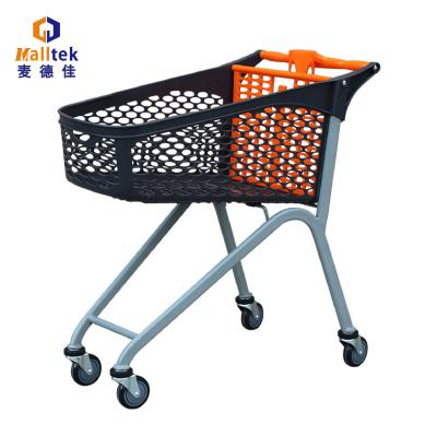 China Plastic Supermarket Shopping Trolley Cart For Retail Grocery Store for sale