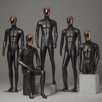 China Full Body Electroplated Face Model Male Fiberglass Mannequin With Head for sale
