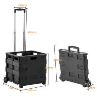 China Wholesale Plastic Rolling Folding Utility Supermarket Trolleys Grocery Foldable Shopping Cart With Wheels for sale
