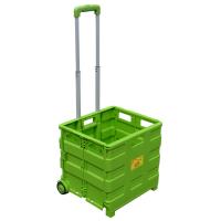 China Wholesale Plastic Rolling Folding Utility Supermarket Trolleys Grocery Foldable Shopping Cart With Wheels for sale