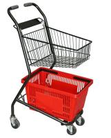 China Steel New Supermarket Shopping Cart With  Grocery Load Of 100kg for sale