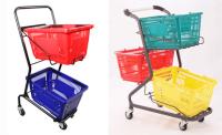 China Steel New Supermarket Shopping Cart With  Grocery Load Of 100kg for sale
