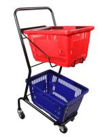 China Steel New Supermarket Shopping Cart With  Grocery Load Of 100kg for sale