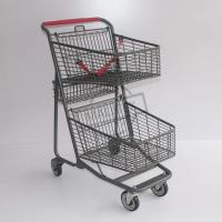 China High Quality Double Basket Shopping Cart Two layer Storage Supermarket  Trolley for sale