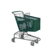 China High Quality Customizable Half Plastic Foldable Shopping Trolley Cart for sale
