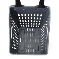 China Retail Stores Supermarket Shopping Basket With Wheels 60L for sale