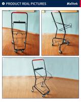 China Japan Style 2 Tier Mini Shopping Basket Trolley Cart With 4 Wheels for sale