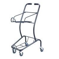 China Japan Style 2 Tier Mini Shopping Basket Trolley Cart With 4 Wheels for sale