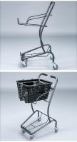 China Japan Style 2 Tier Mini Shopping Basket Trolley Cart With 4 Wheels for sale