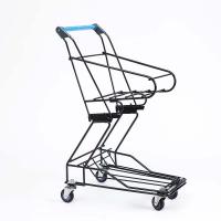 China Three Baskets Factory Wholesale Cheap Price Market Shopping Double Layers Hand Basket Trolley Cart  Customized for sale