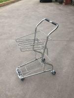 China Three Baskets Factory Wholesale Cheap Price Market Shopping Double Layers Hand Basket Trolley Cart  Customized for sale