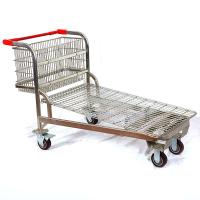 China 4 Wheels Load Capacity 500KG Heavy Duty Supermarket Transport Cargo Warehouse Platform Cart Trolley for sale