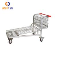 China 4 Wheels Load Capacity 500KG Heavy Duty Supermarket Transport Cargo Warehouse Platform Cart Trolley for sale