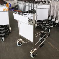 China Airport Luggage Trolley Stainless Steel Airport Baggage Cart With Handle Brake for sale