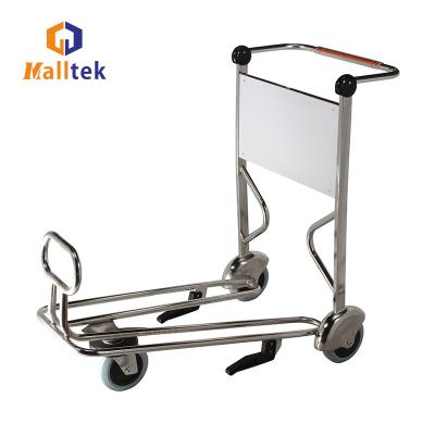 China Stainless Steel Airport Luggage Trolley With Brake For Intermational Airport for sale