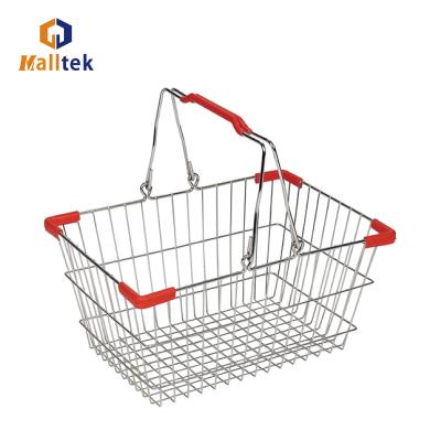 China Wholesale Metal Wire Mesh Supermarket Shopping Basket For Retail Grocery Store for sale