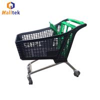 China Half Plastic Supermarket Shopping Trolley 130 Liters 80kg-160kg for sale
