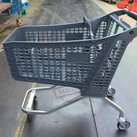 China Half Plastic Supermarket Shopping Trolley 130 Liters 80kg-160kg for sale