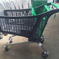 China Half Plastic Supermarket Shopping Trolley 130 Liters 80kg-160kg for sale