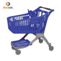 China 175L Pure Plastic Supermarket Shopping Trolley Customised Colours for sale