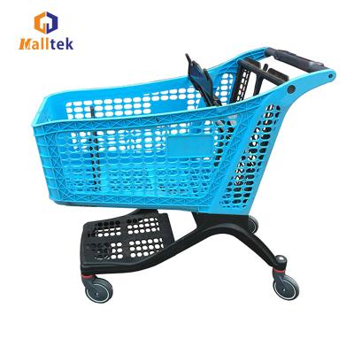 China 175L Pure Plastic Supermarket Shopping Trolley Customised Colours for sale