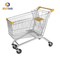 China 5 Inch PU Wheels 180L Supermarket Trolly European Metal for sale