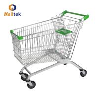 China 5 Inch PU Wheels 180L Supermarket Trolly European Metal for sale