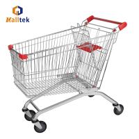 China 5 Inch PU Wheels 180L Supermarket Trolly European Metal for sale
