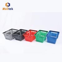 China Double Hands Customizable Colour Shopping Basket For Spermarket for sale