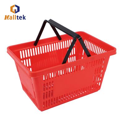 China Double Hands Customizable Colour Shopping Basket For Spermarket for sale