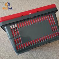 China Blue / Red / Green Popular Handbasket Supermarket Plastic Shopping Basket Logo Custom for sale
