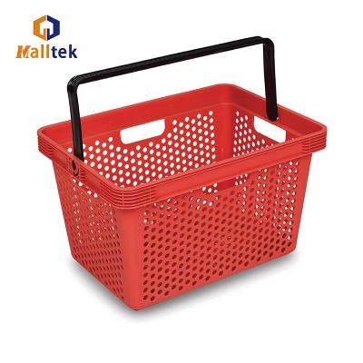 China Design Customized Plastic Hand Basket For Retail Shopping At Supermarket Single Handle for sale