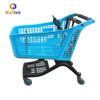 China 220L Plastic Shopping Trolley With Customisable Colours And Heavy Loading Capacity for sale