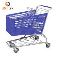 China Customizable Half Plastic Shopping Trolley Cart In Powder Coating For Steels And Plastic for sale